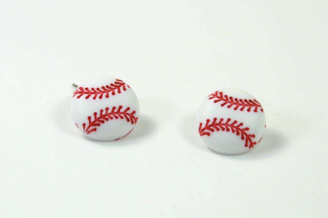 Baseball Earrings, Baseball Studs, Baseball Mom Earrings, Sports ...