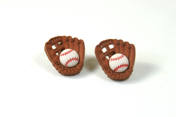 Baseball Earrings Baseball Mom Studs Baseball Studs Gloves | Etsy