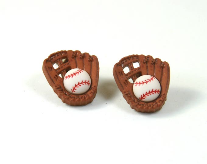 Baseball Earrings, Baseball Mom Studs, Baseball Studs, Gloves Earrings ...
