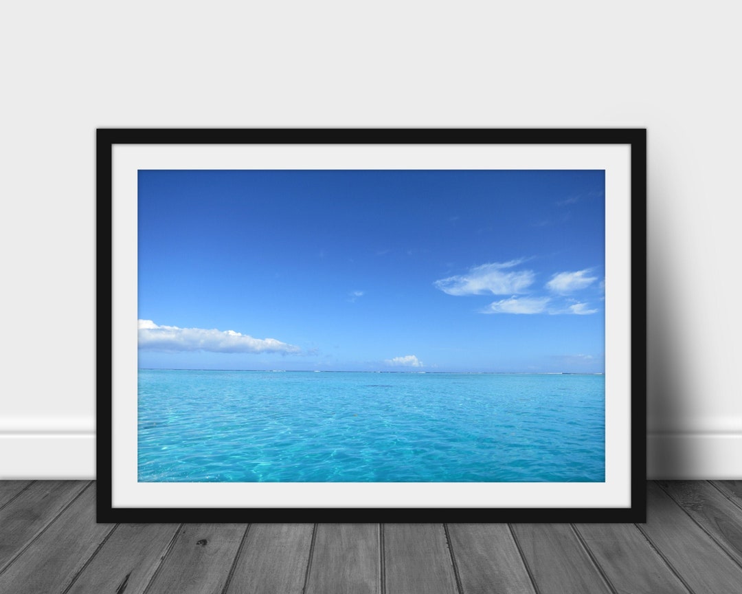 Tropical Blue Water Wall Art Print, Water Printable Wall Art, Nautical ...