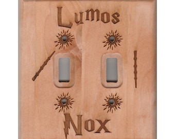 Lumos and Nox Light Switch Cover Wood - Etsy