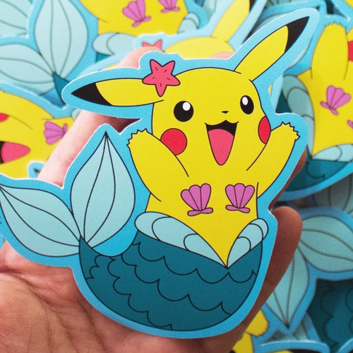 Mermaidchu Mermaid Pikachu Die-cut Vinyl Sticker - Etsy