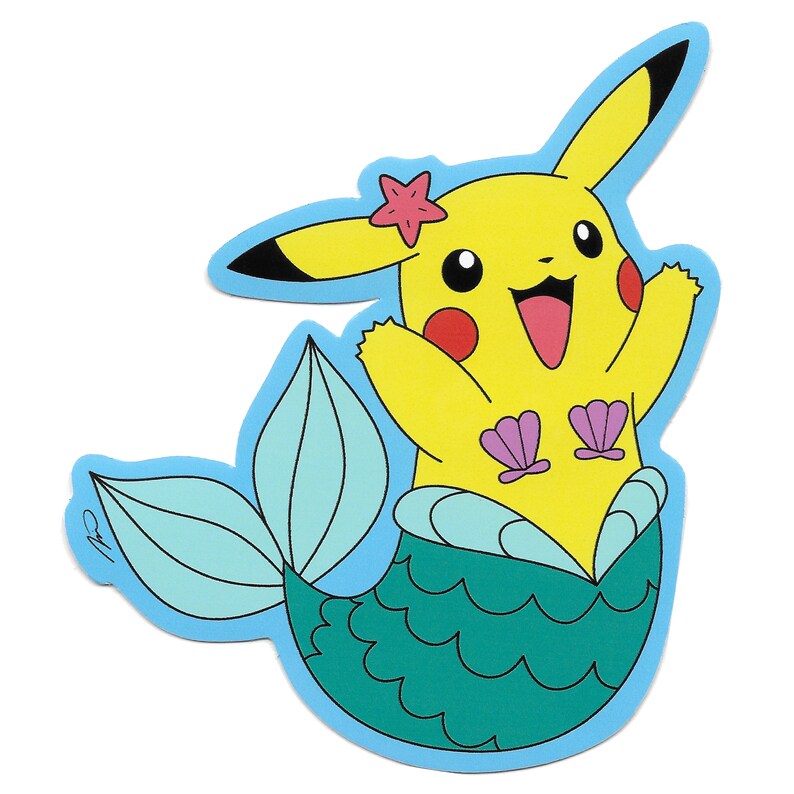 Mermaidchu - Mermaid Pikachu Die-cut Vinyl Sticker - Etsy