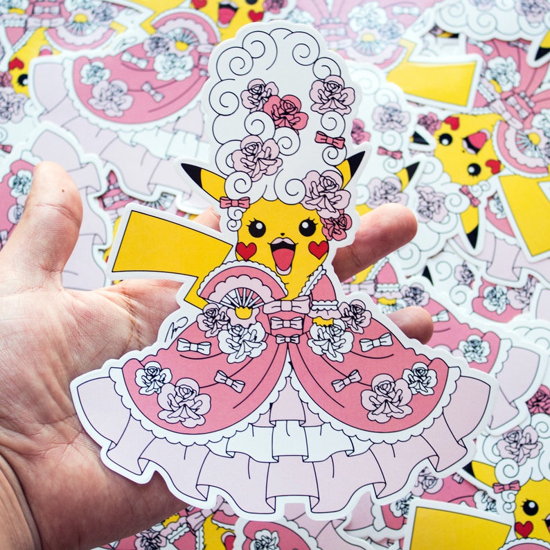 Rococochu - Rococo Drag Pikachu Large Die-cut Vinyl Sticker - Etsy