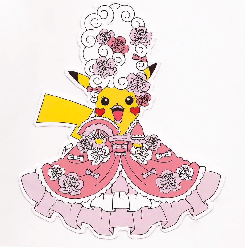 Rococochu Rococo Drag Pikachu Large Die-cut Vinyl Sticker - Etsy