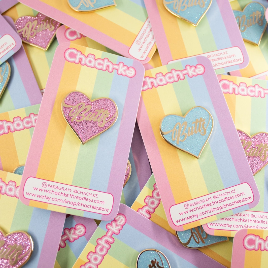BUTTS HEART Hard Enamel Pin - Etsy