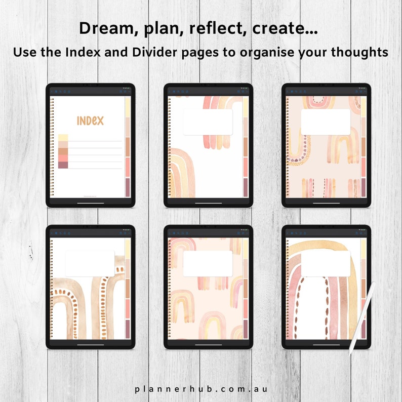 Digital Notebook Boho Rainbow Design Hyperlinked Tabs iPad - Etsy