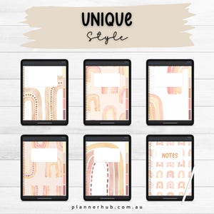 Digital Notebook, Boho Rainbow Design, Hyperlinked Tabs, Ipad, Android ...