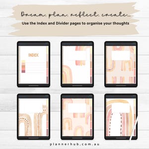 Digital Notebook, Boho Rainbow Design, Hyperlinked Tabs, Ipad, Android ...