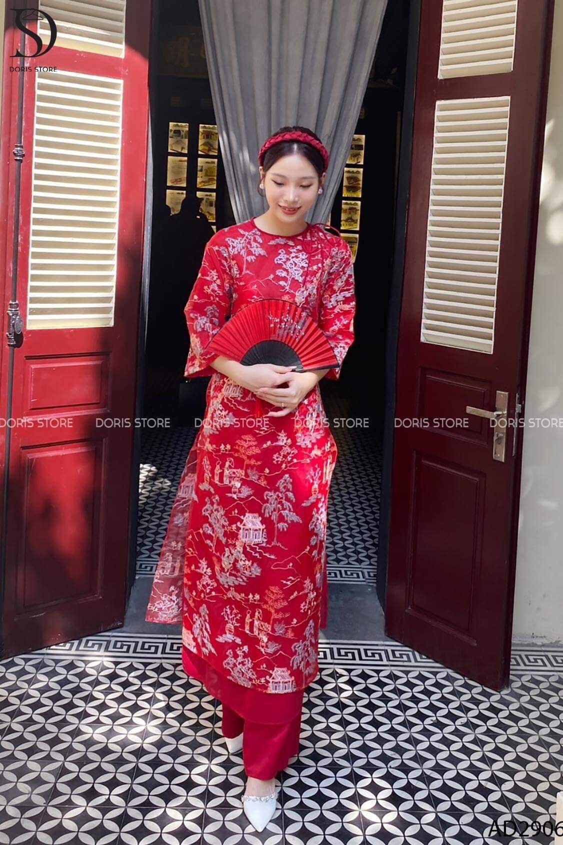 Modernized Ao Dai - Lua to - Embroidery Villages - Red Color - Etsy