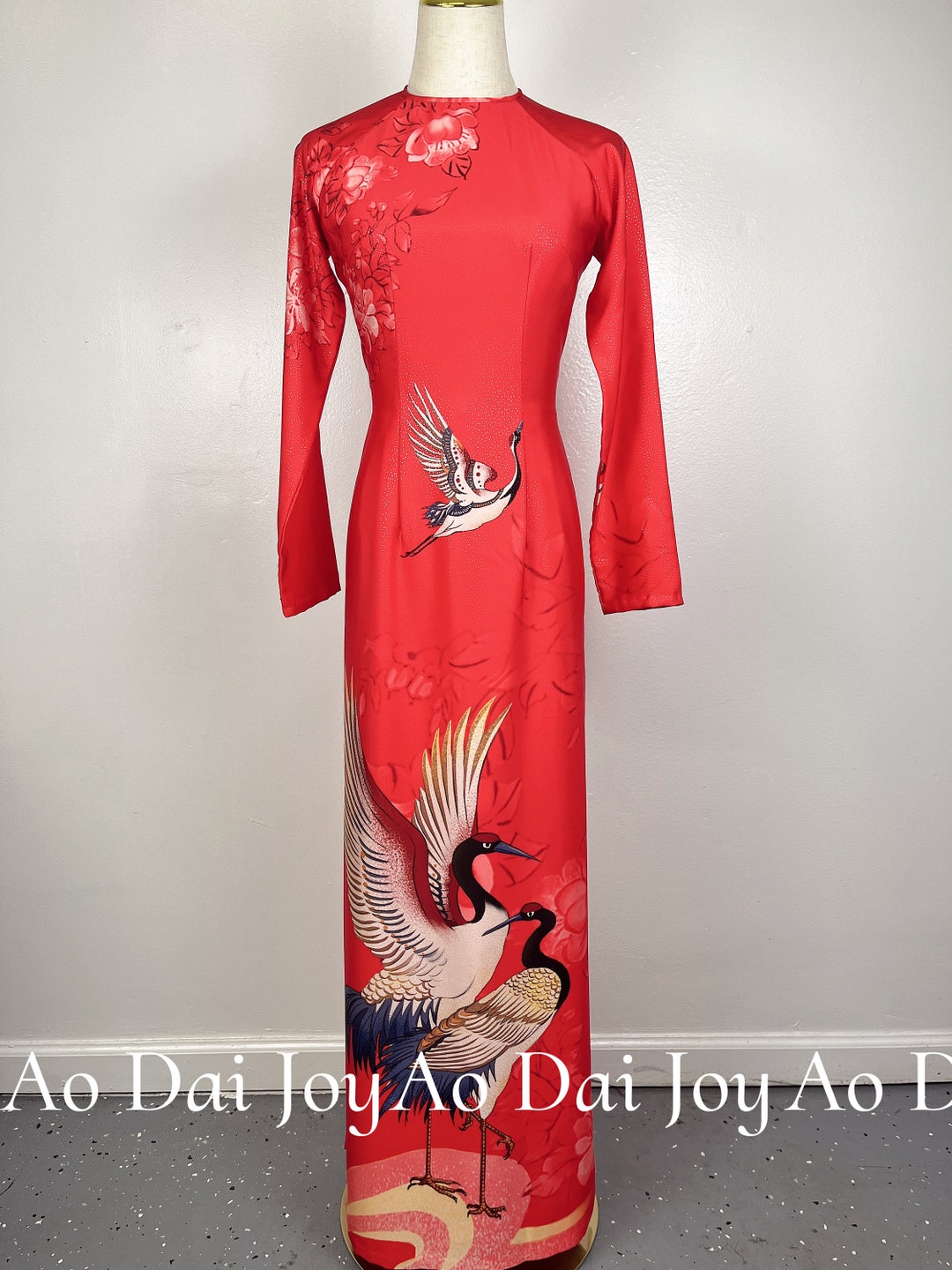 Nano Silk - Red Color - Phoenix Printed - Double Layers - Well-made ...