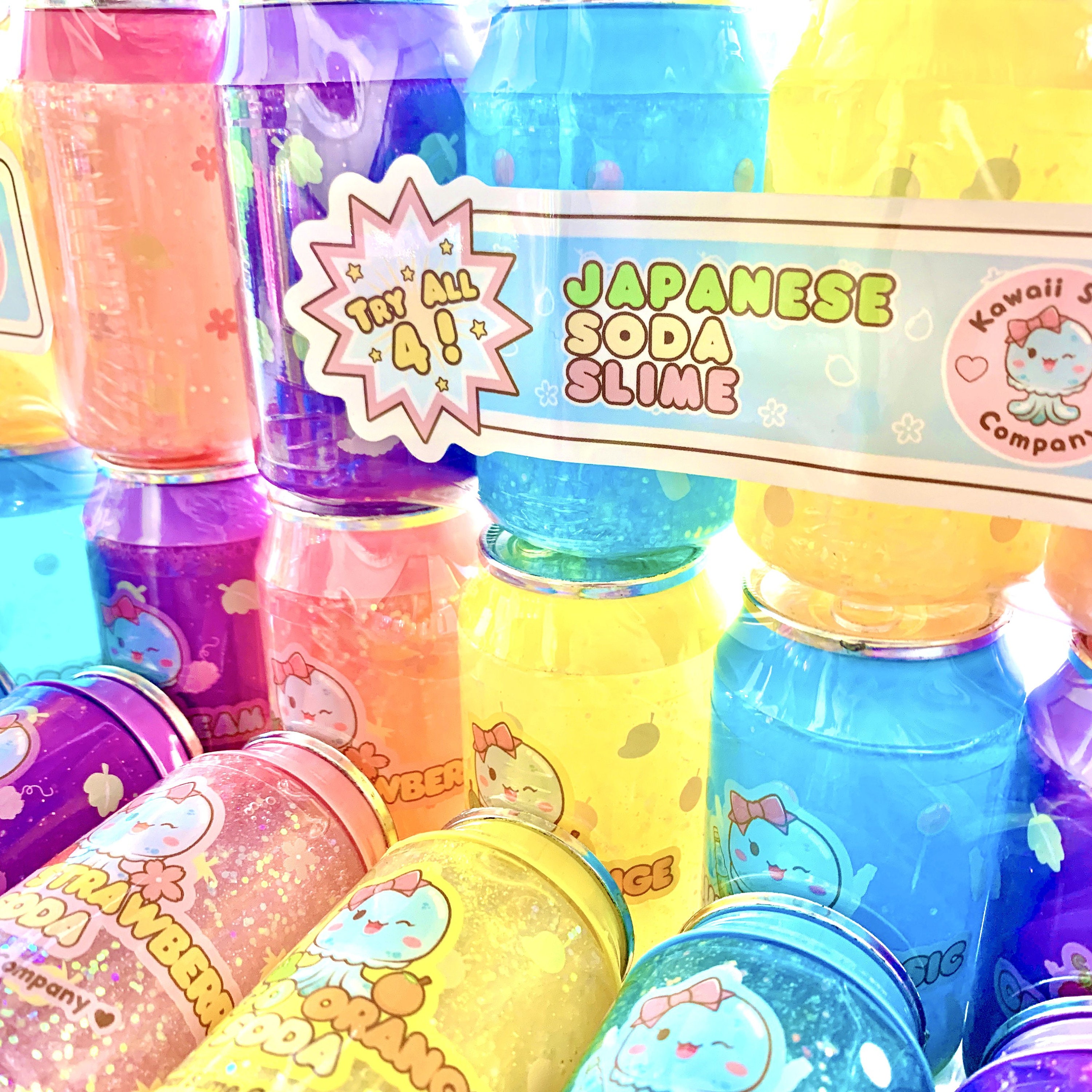 Kawaii Soda Slime 4 Pack Japanese Soda Fizzy Aroma - Etsy
