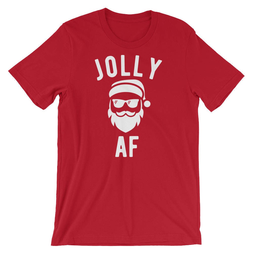 Jolly AF, Funny Christmas Shirt, Jolly AF Shirt, Funny Santa Shirt ...
