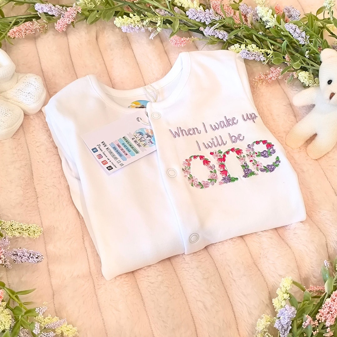 When I Wake up I Will Be One Sleepsuit / 1st Birthday Pyjamas / First ...