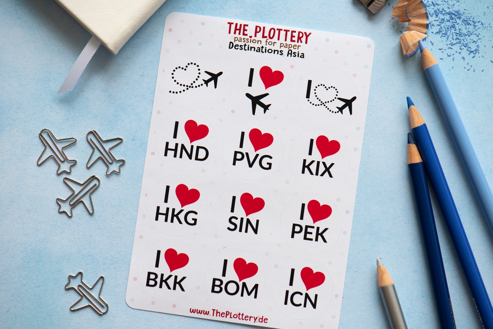 Aviation Sticker Sheet Asien, IATA Airport Codes, Avgeek, Aufkleber ...