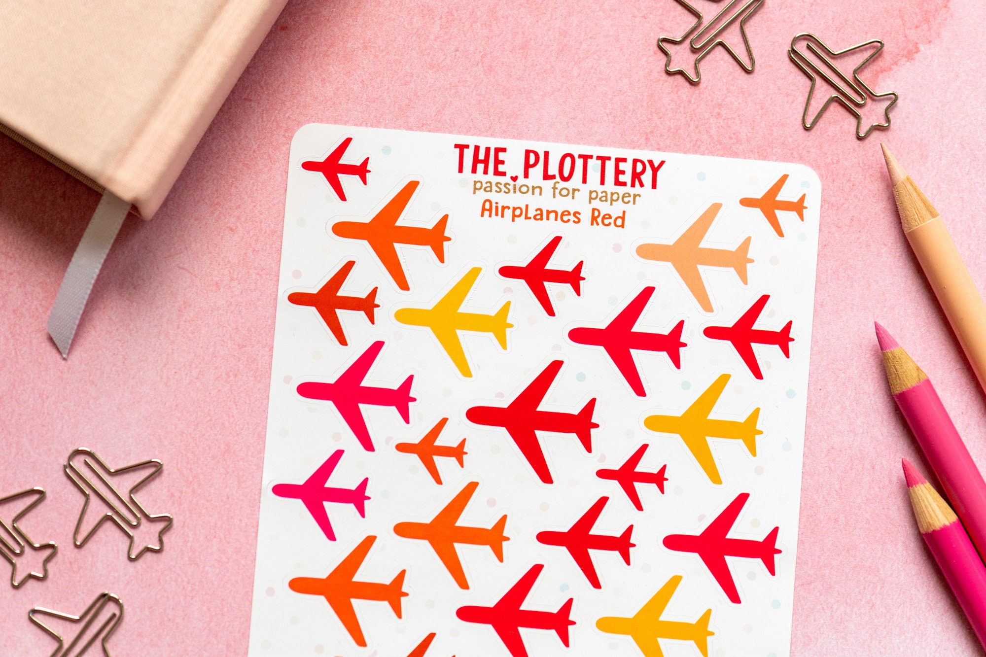 Sticker Sheet Flugzeug Rot, Airplane, Bullet Journal Stickers, Planner ...