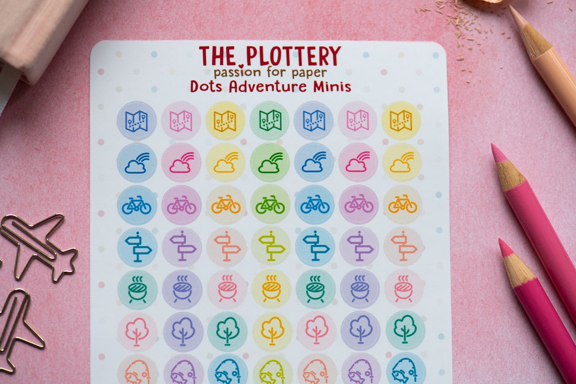 70 Aufkleber Abenteuer Ferien Sticker Sheet 1cm Bullet - Etsy