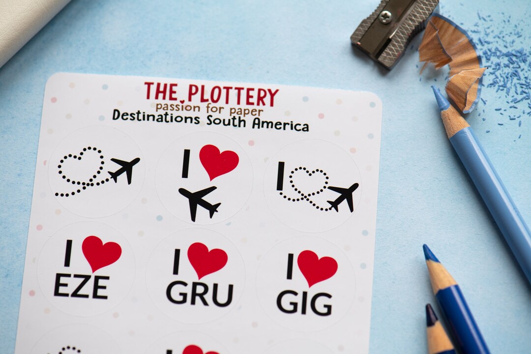 Aviation Sticker Sheet Südamerika, IATA Airport Codes, Avgeek, Airplane ...