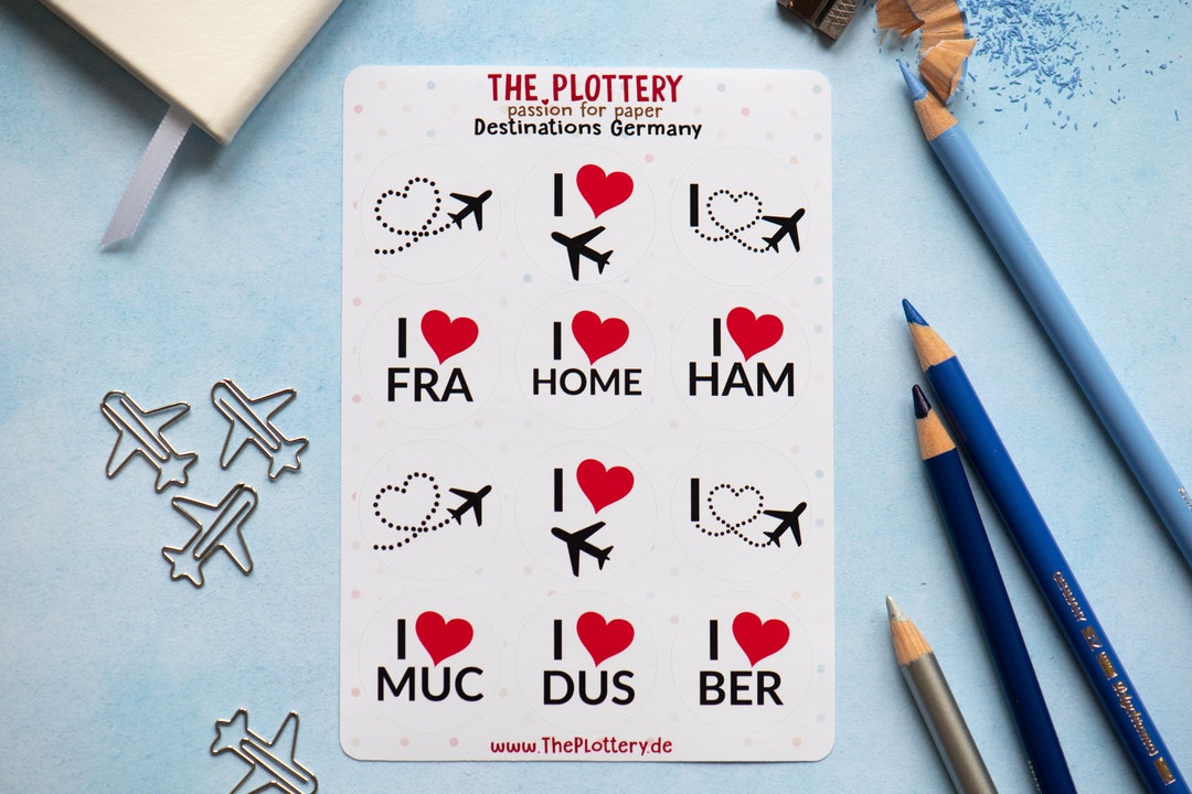 Aviation Sticker Sheet - Deutschland, IATA Airport Codes, Avgeek ...