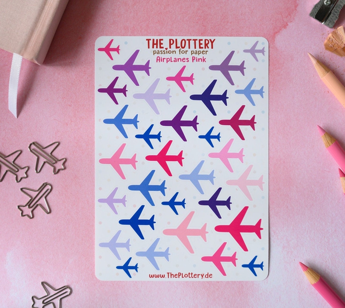 1 Sticker Sheet Flugzeug Airplane Bullet Journal Stickers | Etsy
