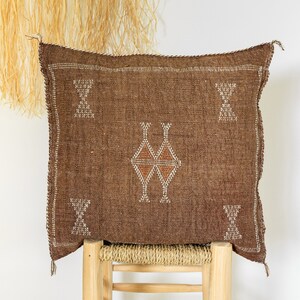 NEW Brown Cactus Silk Pillow, Sabra Pillow, Moroccan Pillow, Boho Throw ...