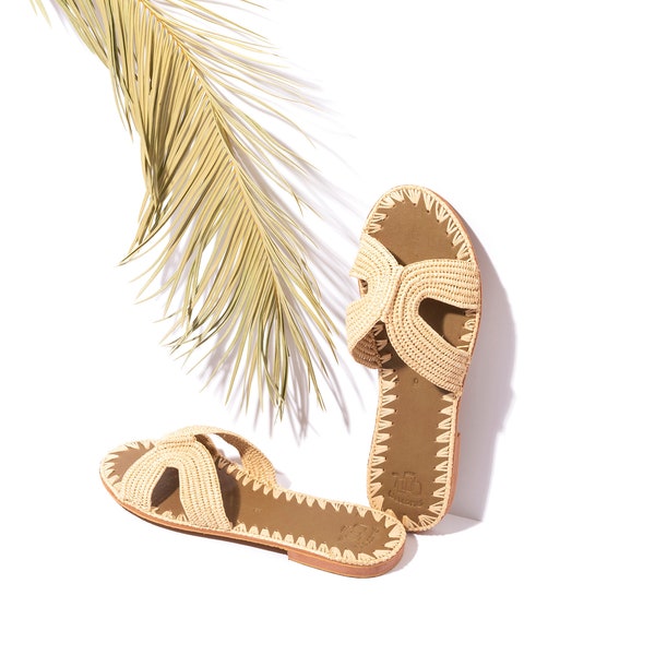 Straw Sandals - Etsy