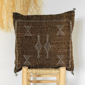 NEW Brown Cactus Silk Pillow, Sabra Pillow, Moroccan Pillow, Boho Throw ...