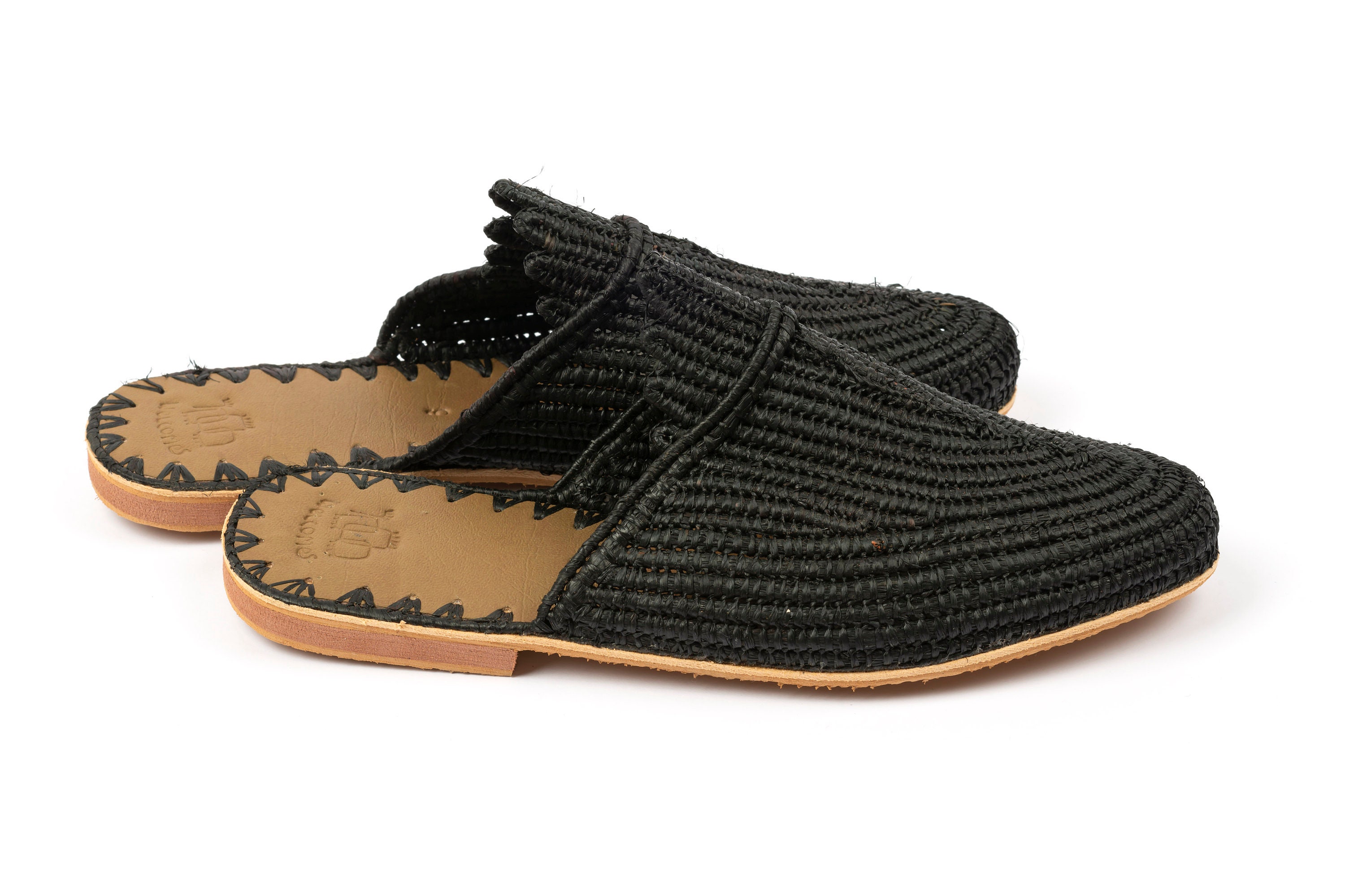 Black Raffia Sandals / Raffia Shoes / Raffia Slides / Moroccan - Etsy UK