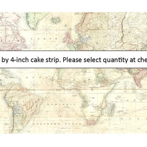 Vintage World Map Edible Cake Wrap or Pinwheel and Congrats Cake ...