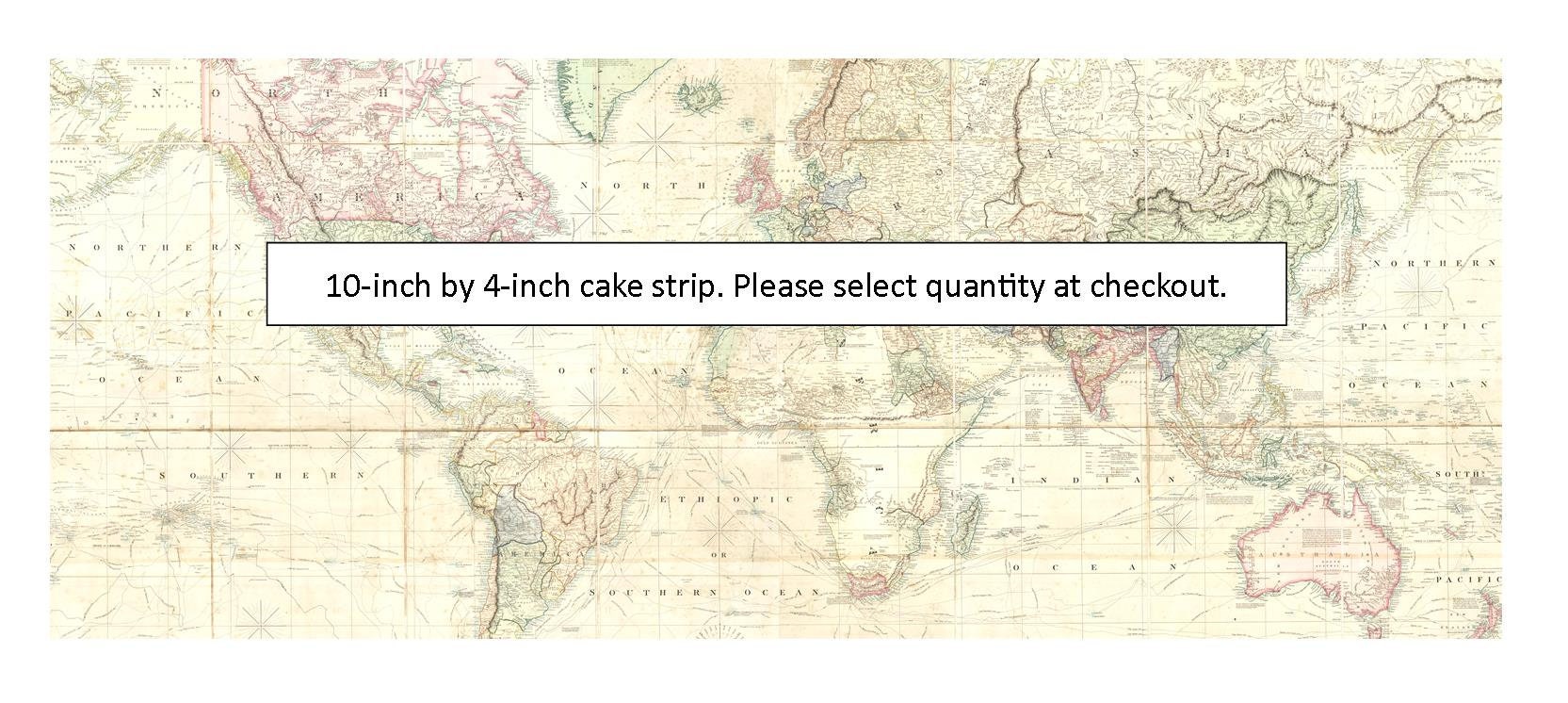 Vintage World Map Edible Cake Wrap or Pinwheel and Congrats | Etsy UK