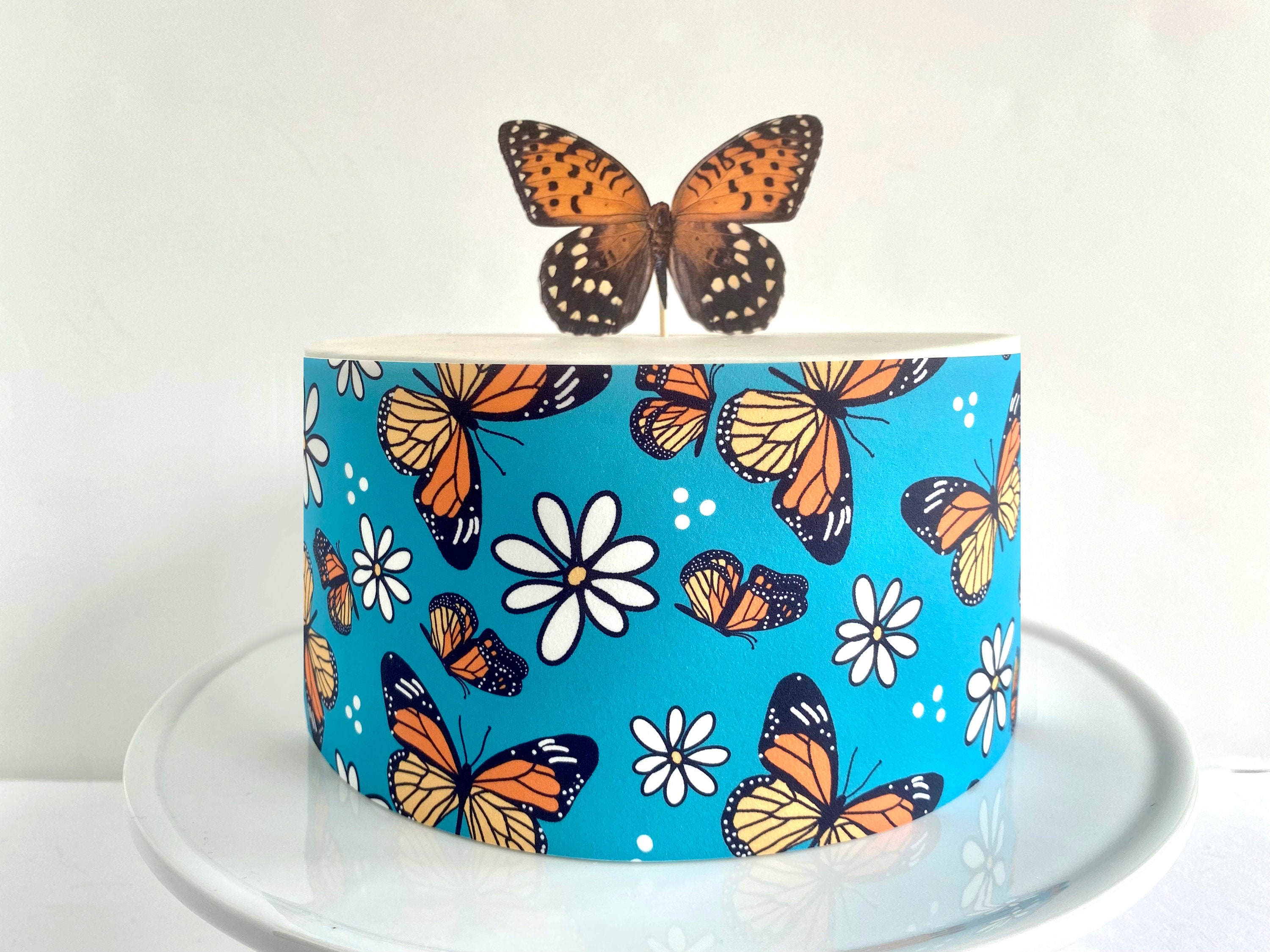 Monarch Butterfly Cake BD 060G Shades Of Pink Roses/Butterflies