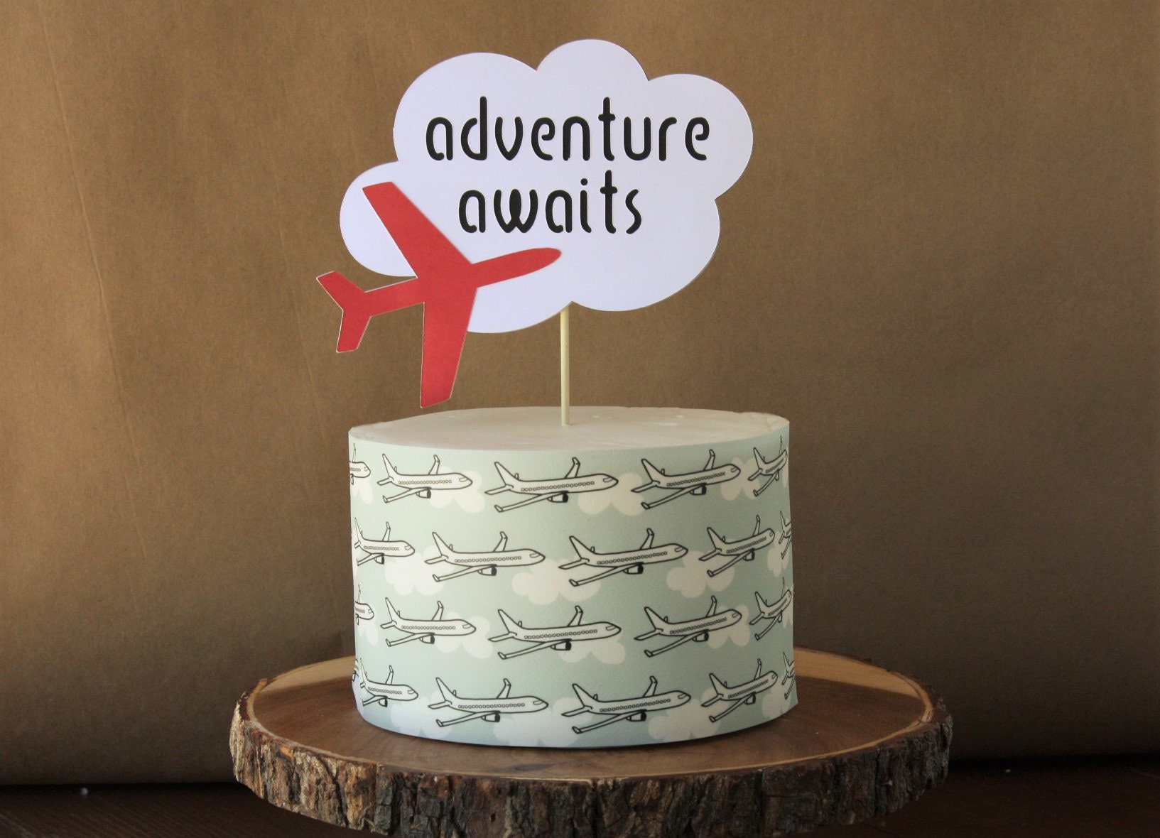 Airplanes Edible Cake Wrap or Adventure Awaits Airplane Cake - Etsy