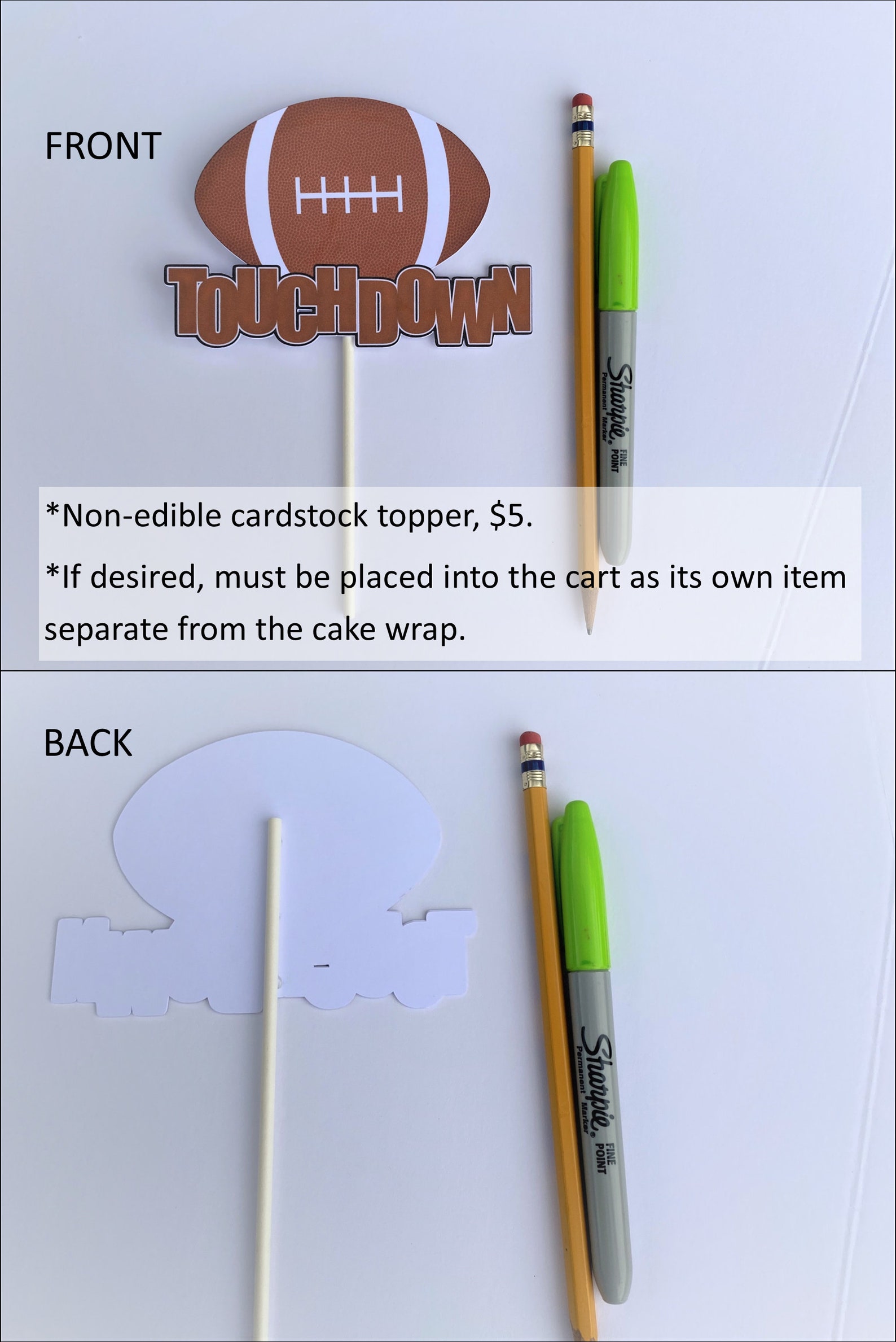 Football Field Edible Cake Wrap or Touchdown Cake Topper - Etsy