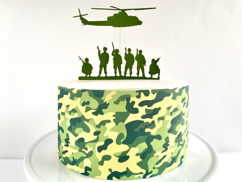 Green Camouflage Edible Cake Wrap or Army Cake Topper - Etsy
