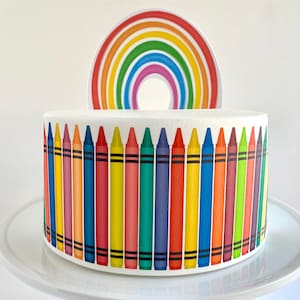 Crayons Edible Cake Wrap or Rainbow Cake Topper - Etsy