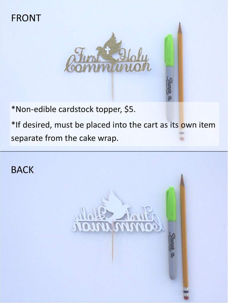 First Communion Edible Cake Wrap or First Communion Gold - Etsy