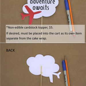 Airplanes Edible Cake Wrap or Adventure Awaits Airplane Cake Topper - Etsy