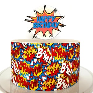 Comic Book Superheroes Edible Cake Wrap or Superhero Birthday Cake ...