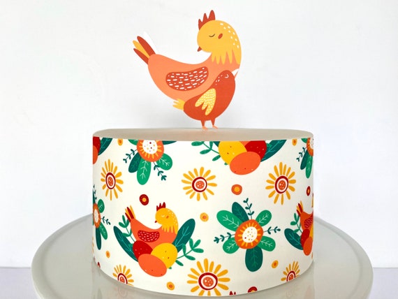 Farmhouse Spring Chicks Edible Cake Wrap or Mother Hen Cake - Etsy