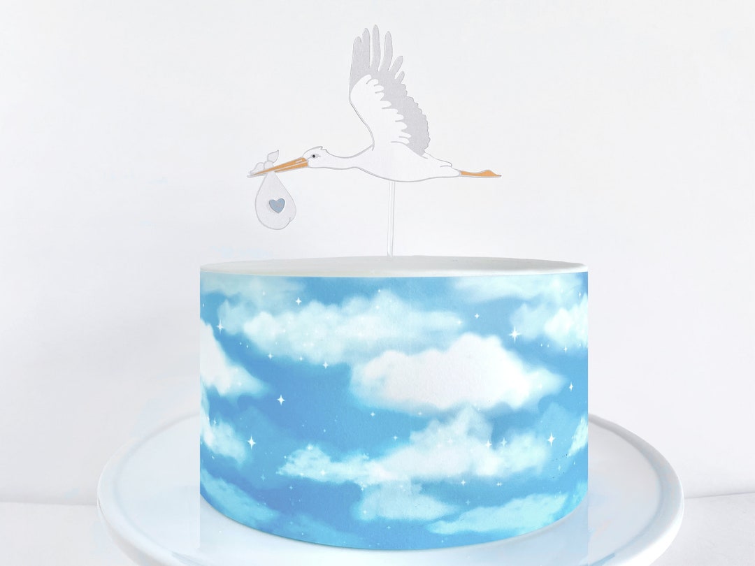 Blue Sky Edible Cake Wrap or Stork Cake Topper - Etsy