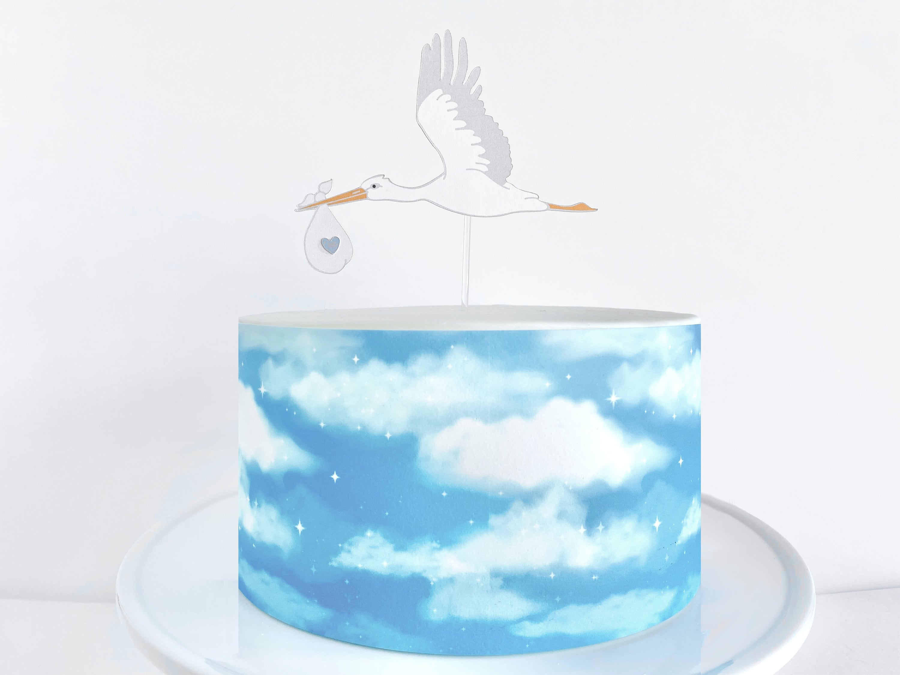 Blue Sky Edible Cake Wrap or Stork Cake Topper - Etsy UK