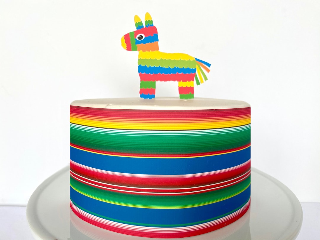 Mexican Serape Stripe Edible Cake Wrap or Donkey Piñata Cake Topper - Etsy