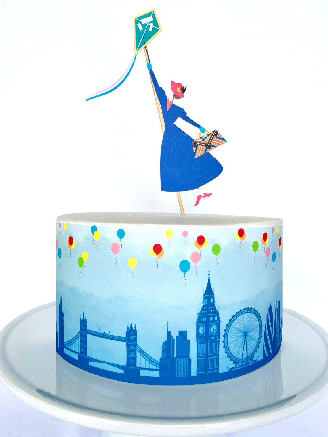 Blue London Skyline Edible Cake Wrap or Kite Cake Topper - Etsy