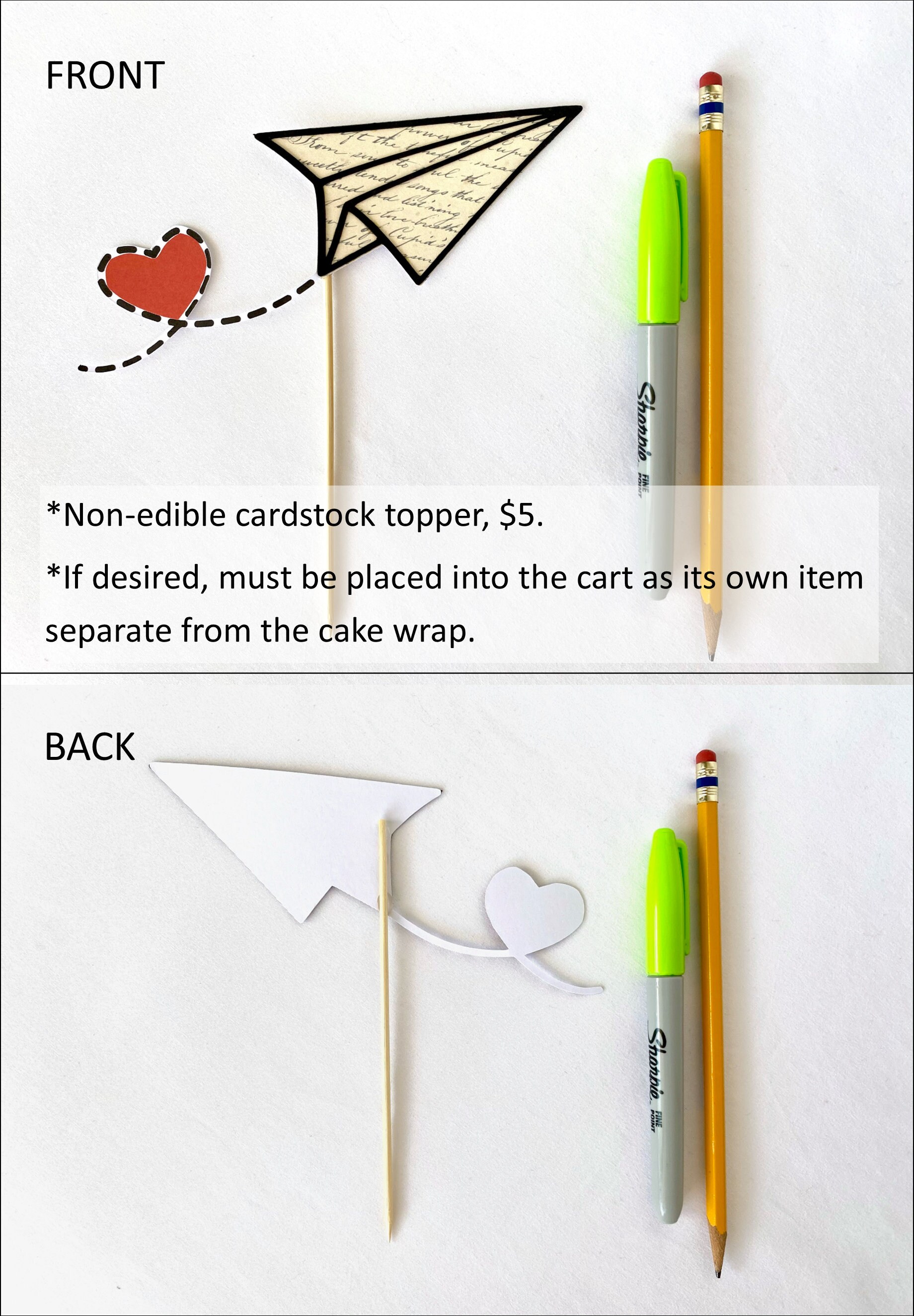 Love Letter Edible Cake Wrap or Paper Airplane Cake Topper - Etsy