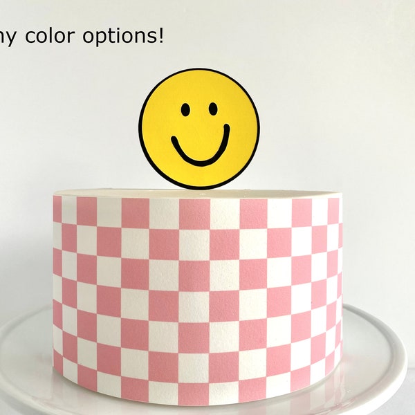 Smiley Face Cake Topper - Etsy