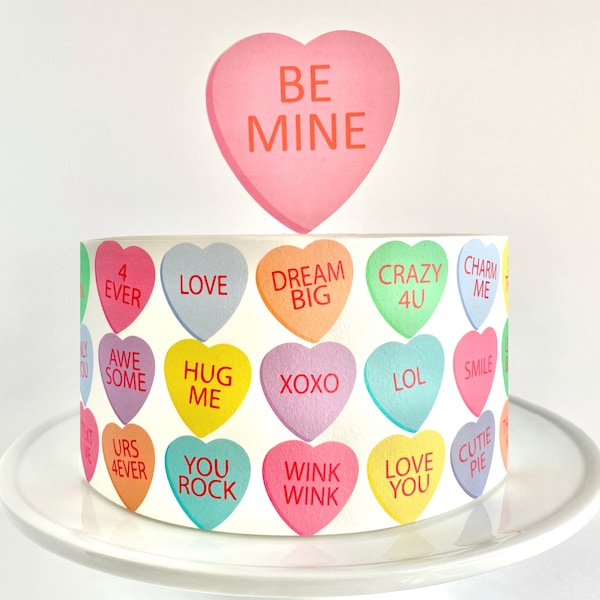 Candy Heart Cake Topper - Etsy
