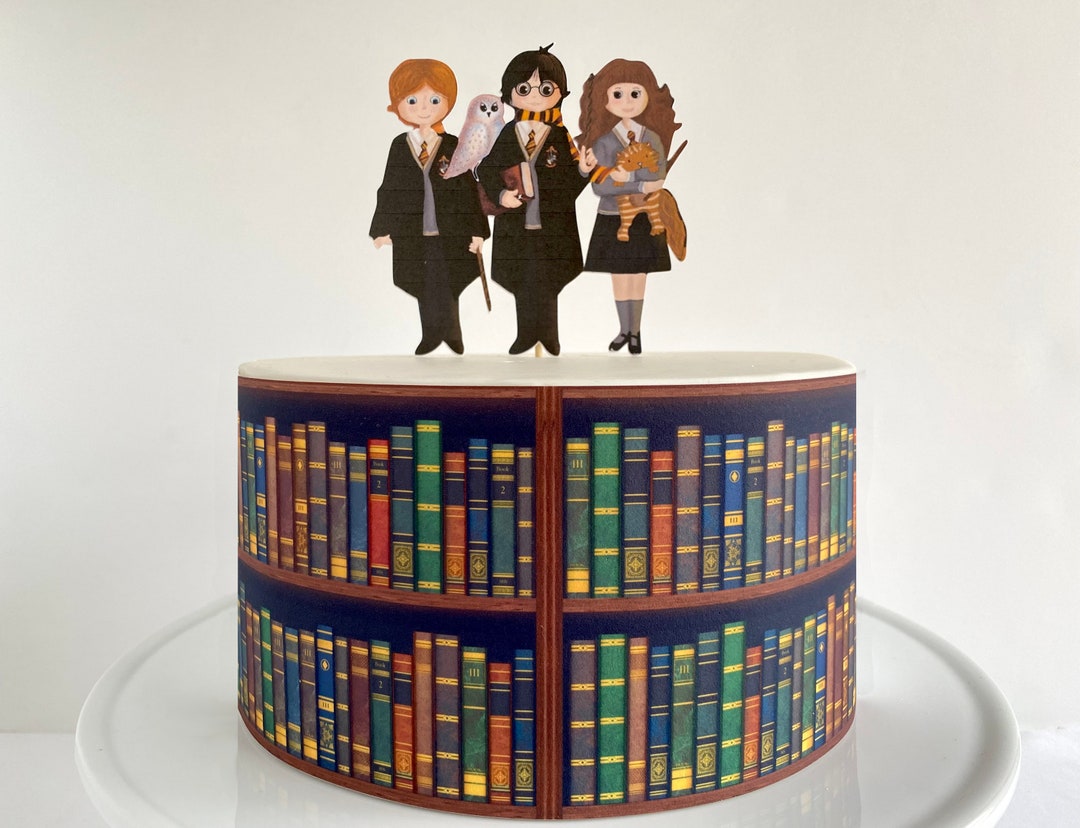 Library Books Edible Cake Wrap or Wizard Friends Cake Topper - Etsy