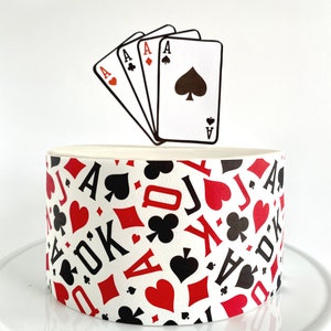 Playing Cards Edible Cake Wrap or Four of a Kind Cake Topper - Etsy