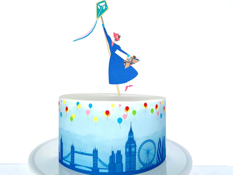 Blue London Skyline Edible Cake Wrap or Kite Cake Topper - Etsy