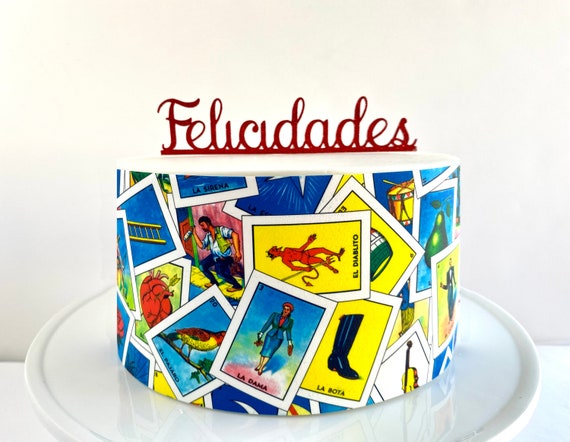 Loteria Mexicana Edible Cake Wrap or Felicidades Cake Topper - Etsy Finland